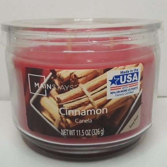 Mainstays | Accents | Mainstays Cinnamon 3 Wick Candle 15 Oz Red In ...